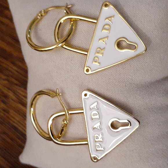 Prada | Jewelry | Prada Authentic Earrings White | Poshmark